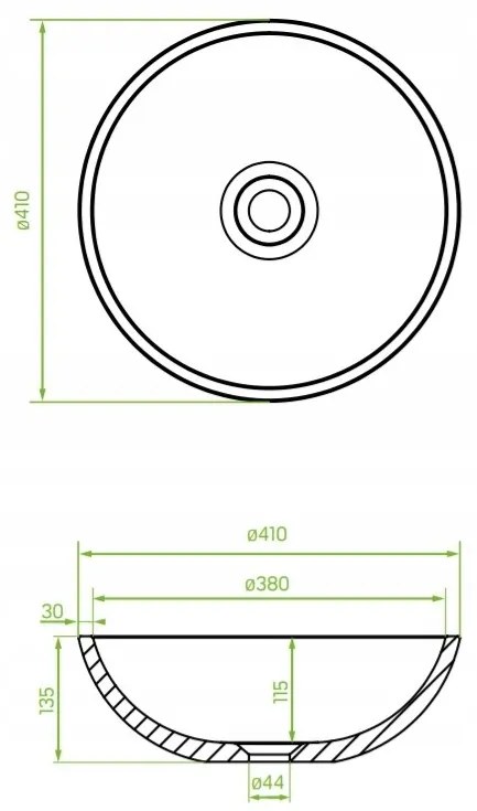 Laveo Amber, granitové umyvadlo na desku 41x41x13,5 cm, bílá, LAV-VGR1621T