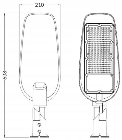 ECOLIGHT LED pouliční lampa - 150W - 230V - neutrální bílá