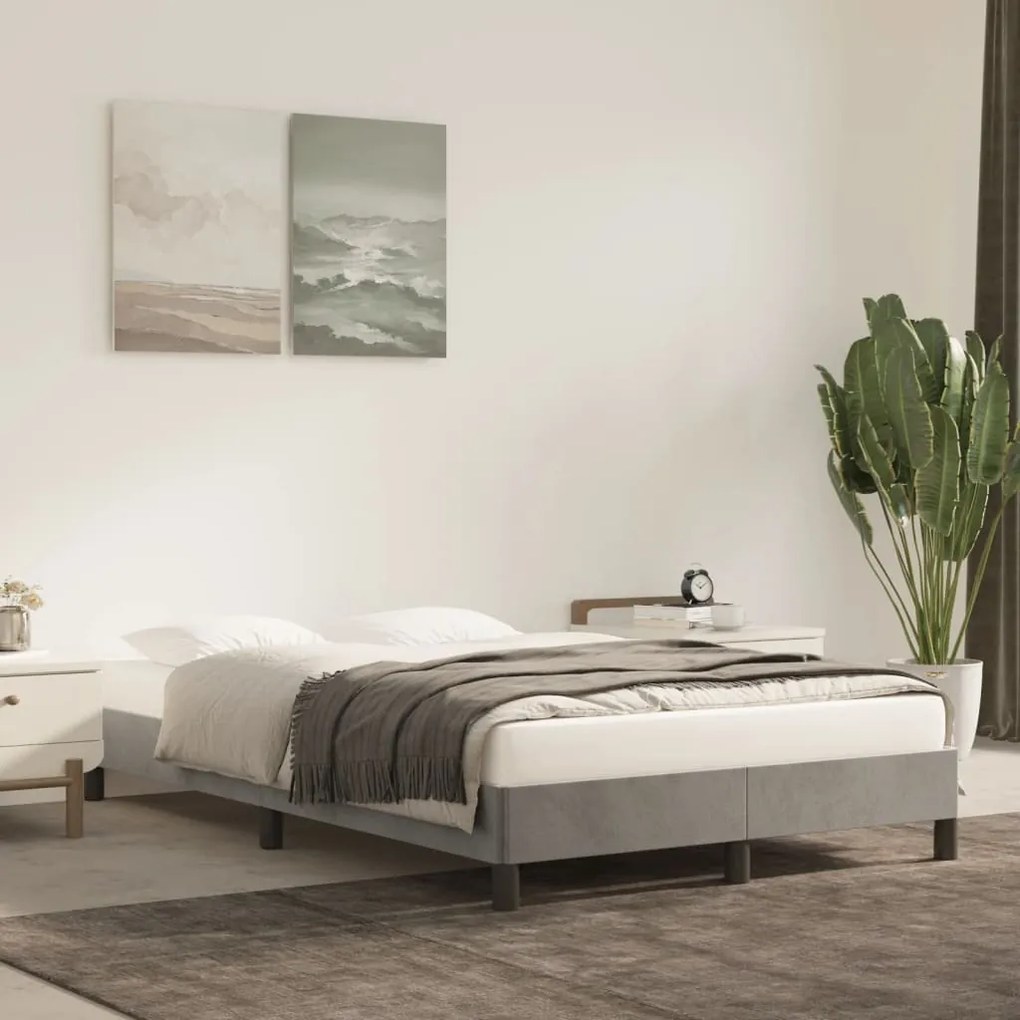 Rám postele bez matrací světle šedá 120x190 cm samet 3269625