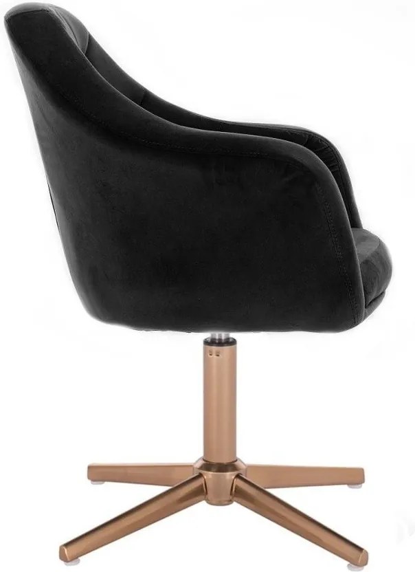 LuxuryForm DESIGN Otočné křeslo ANDORA VELUR na zlatém kříži - černé