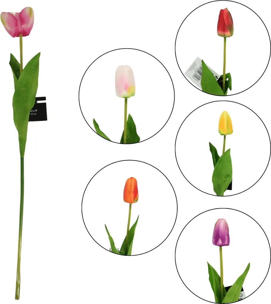 Umělá květina TULIP 54 cm - více barev Barva: Světle růžová