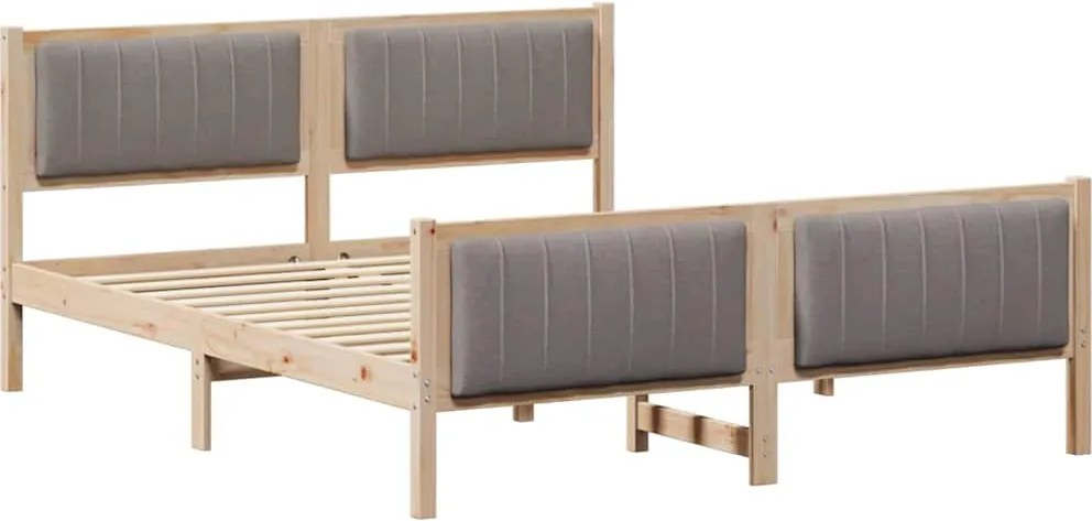 Rám postele Hnědá a taupe 150 x 200 cm Masivní borovicové dřevo 3394316