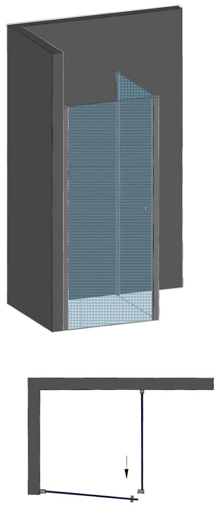 ARTTEC Sprchový kout rohový jednokřídlý MOON A 21 čiré sklo 65 - 70 x 86,5 - 88 x 195 cm