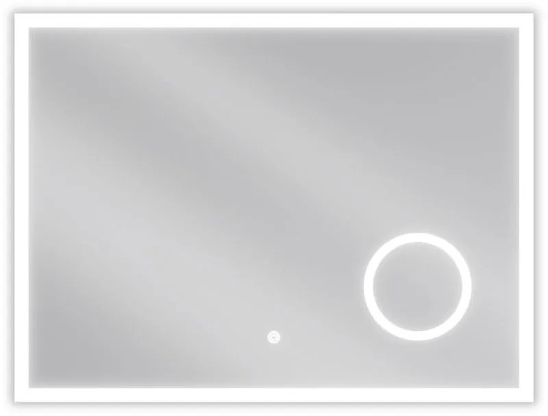 Mexen Kala, LED koupelnové zrcadlo s podsvícením a kosmetickým zrcadlem 80 x 60 cm, 6000K, ochrana proti zamlžování, 9820-080-060-611-00