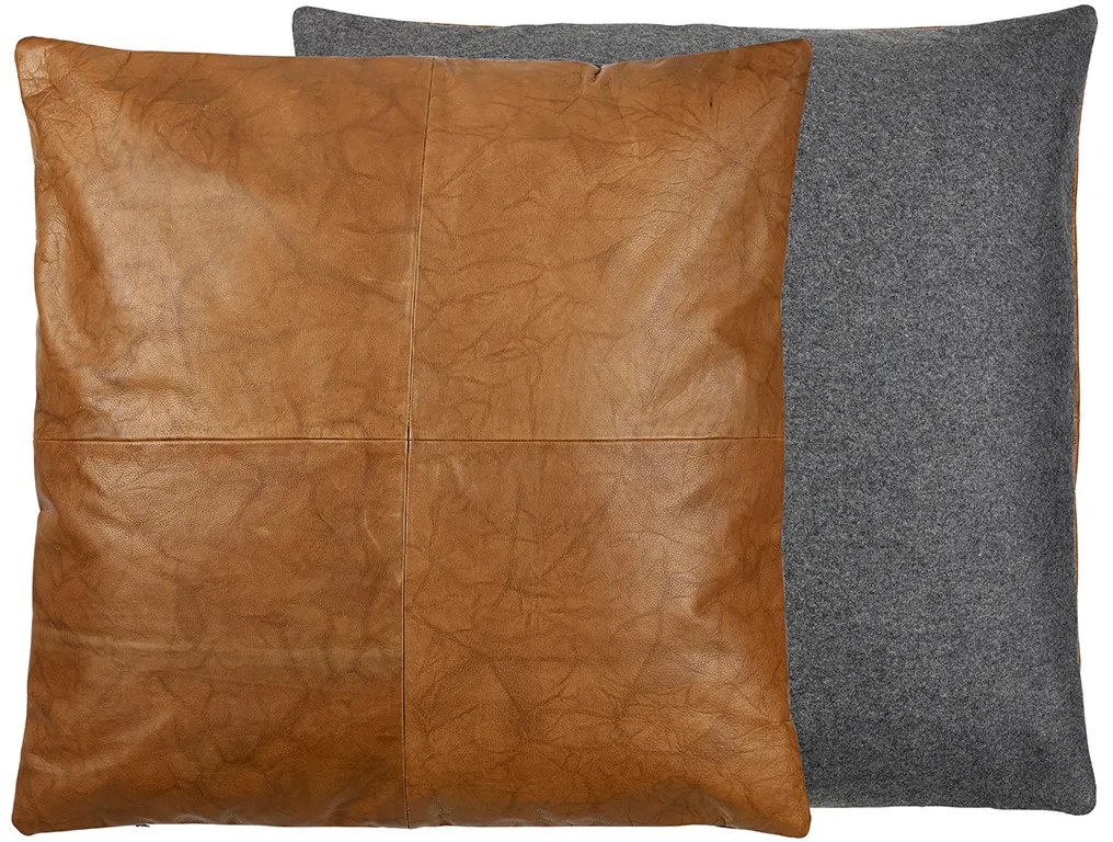 Södahl Polštář 60x60 Lodge Leather Black/Tobacco