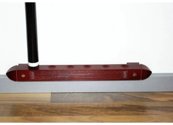 Kulečníkový držák na tága - na 6 tág tmavé dřevo 39 cm OEM D00073