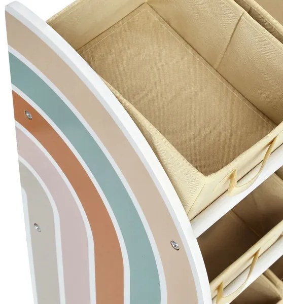 Zeller Present Dětský regál, organizér na hračky s 9 látkovými boxy, RAINBOW