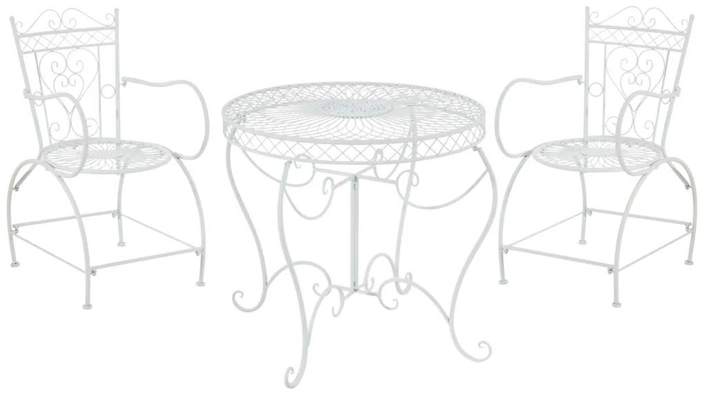 Souprava kovových židlí a stolu Sheela (SET 2 + 1) Barva  Bílá