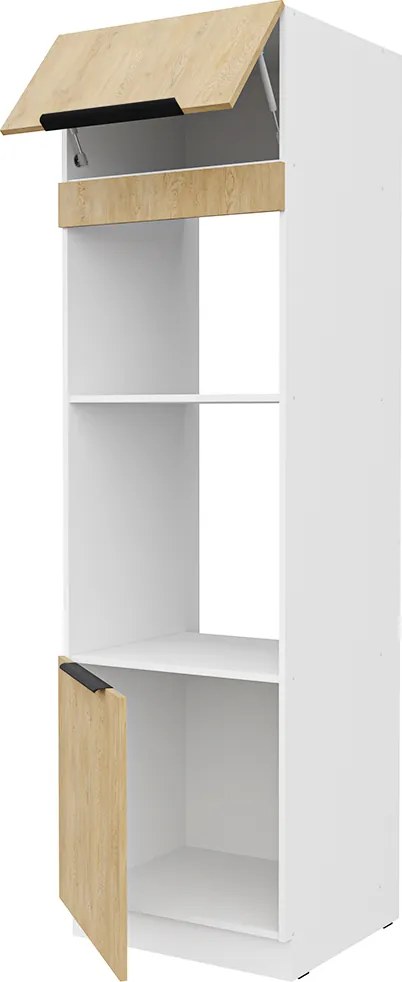 CREMONA bc | vysoká skříňka 60 DPM-210 2F na vestavnou troubu a mikrovlnku | 60 cm | bílá/cremona