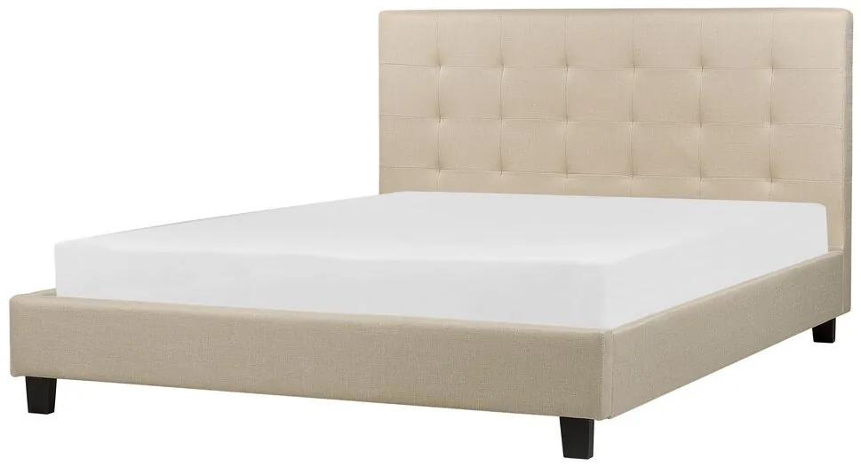 Čalouněná postel 160 x 200 cm béžová LA ROCHELLE Beliani