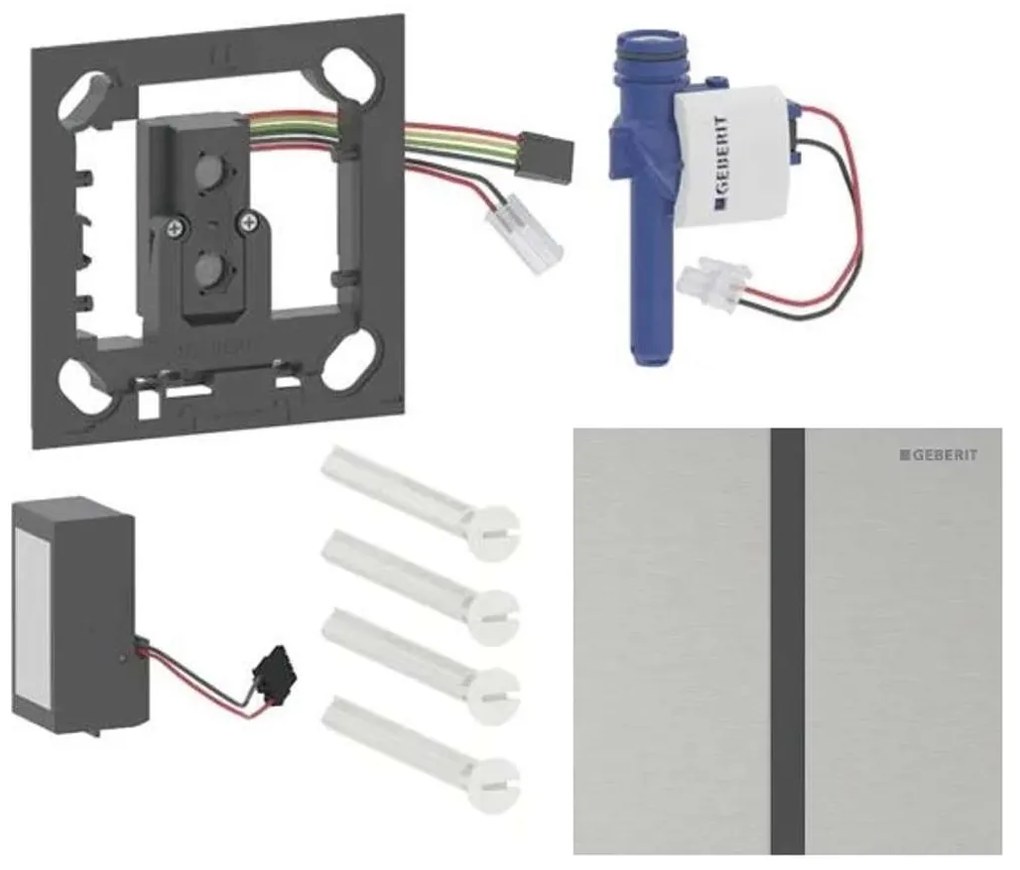 Geberit - Elektronické ovládání splachování pisoárů typ 40, síťové napájení, easy to clean, Bluetooth, kartáčovaná nerez 116.227.FW.1