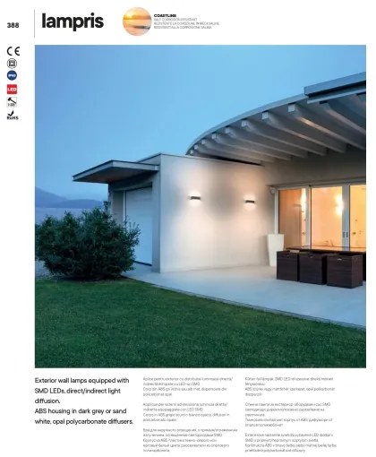 Redo 90153 - LED Venkovní nástěnné svítidlo LAMPRIS LED/9W/230V IP65