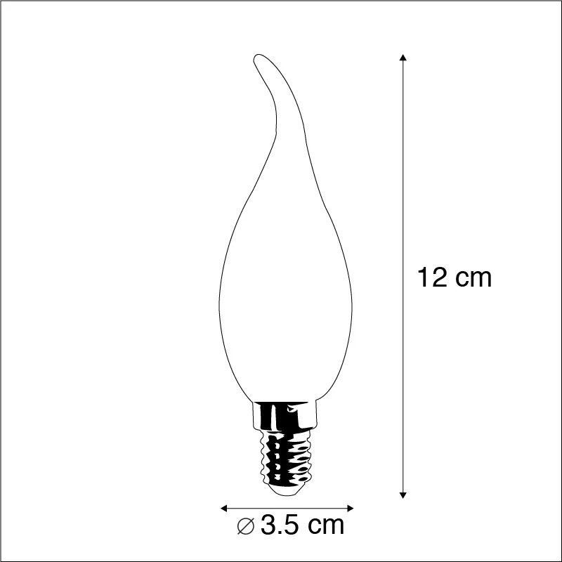 Sada 5 E14 stmívatelných LED žárovek s vlákny F35 matná 3W