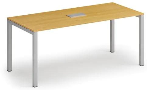 Stůl SQUARE 1800 x 800 x 750, buk + stolní zásuvka TYP II, stříbrná