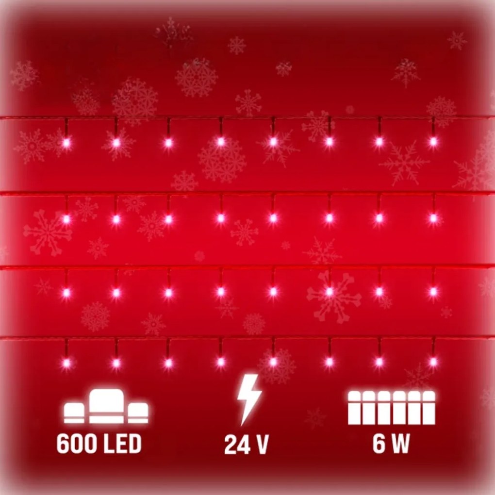 Vánoční světelný řetěz SIMPLE, 60m, studená bílá Monzana