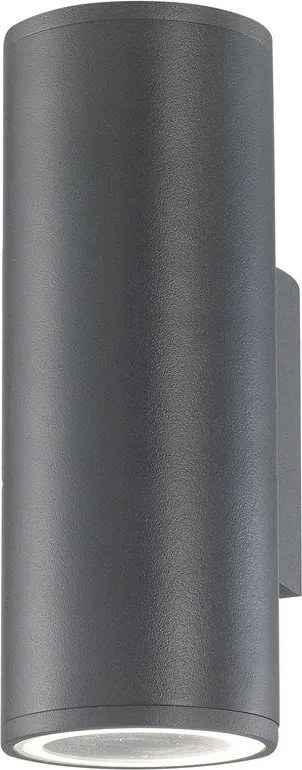 NV 773223 Venkovní nástěnné svítidlo NODUS tmavě šedý hliník skleněný difuzor GU10 2x7W 220-240V IP54 bez žárovky světlo nahoru a dolů - NOVA LUCE
