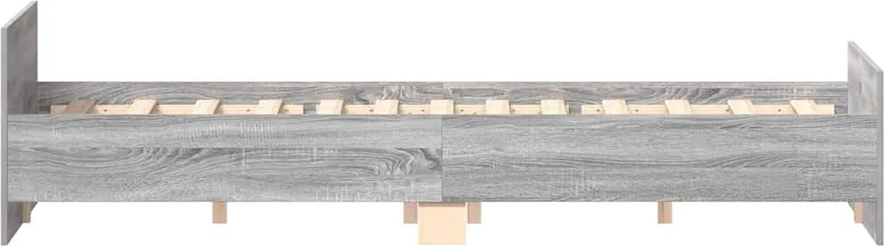 Rám postele s hlavovým a nožním čelem šedý sonoma 140 x 190 cm 3203787