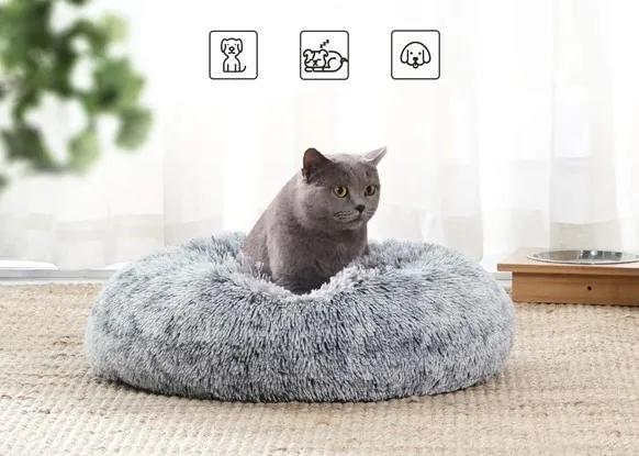 Feandrea FEANDREA pelíšek pro psa nebo kočku, měkký PV sametový povrch, 50 cm - šedá barva