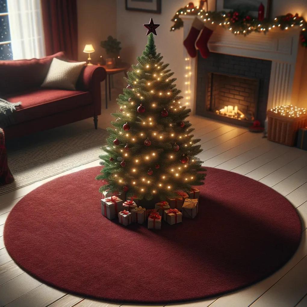 Vopi koberce Vánoční kusový koberec Eton vínově červený kruh - 250x250 (průměr) kruh cm