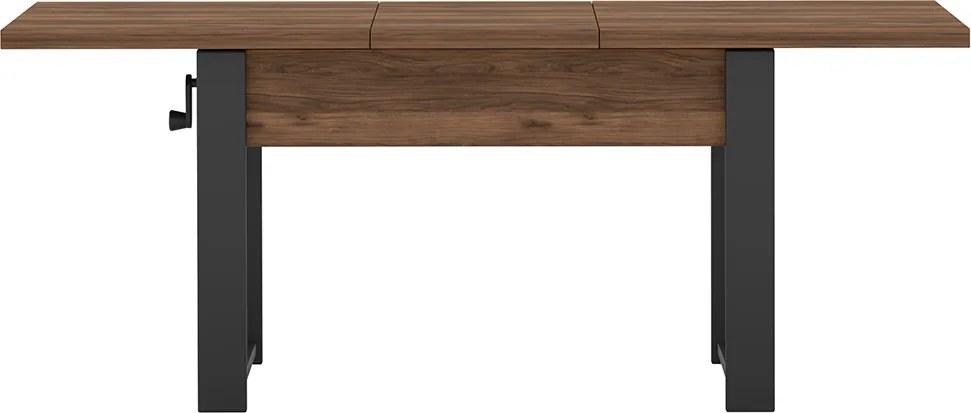 Rozkládací polohovací konferenční stolek HOGO 3v1 | 120-157x62,5-74,5x67 cm | síla horní desky 32 mm | ořech/černé nohy