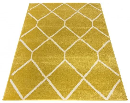 Moderní kusový koberec SPRING H180A Žlutý Rozměr: 80x150 cm