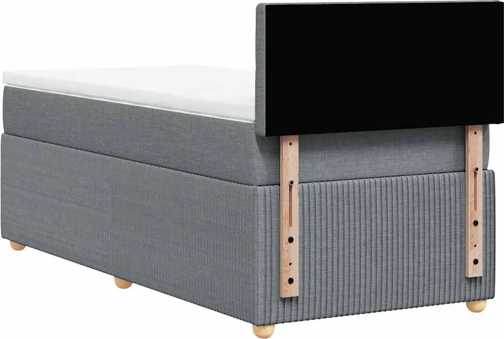 Box spring postel s matrací světle šedý 100 x 200 cm textil 3287381