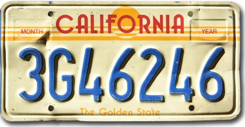 Americká SPZ California The Golden State 3G46246