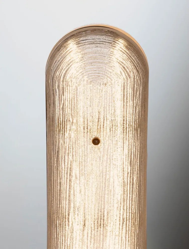 Kovová LED stolní lampa v mosazné barvě se skleněným stínidlem (výška 40 cm) Gloree – Nova Luce