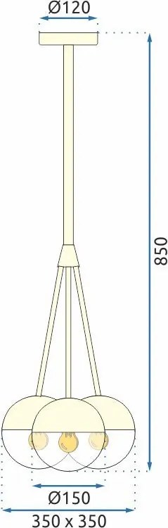 Toolight - Stropní svítidlo 3xE27, černá-bílá, OSW-05365