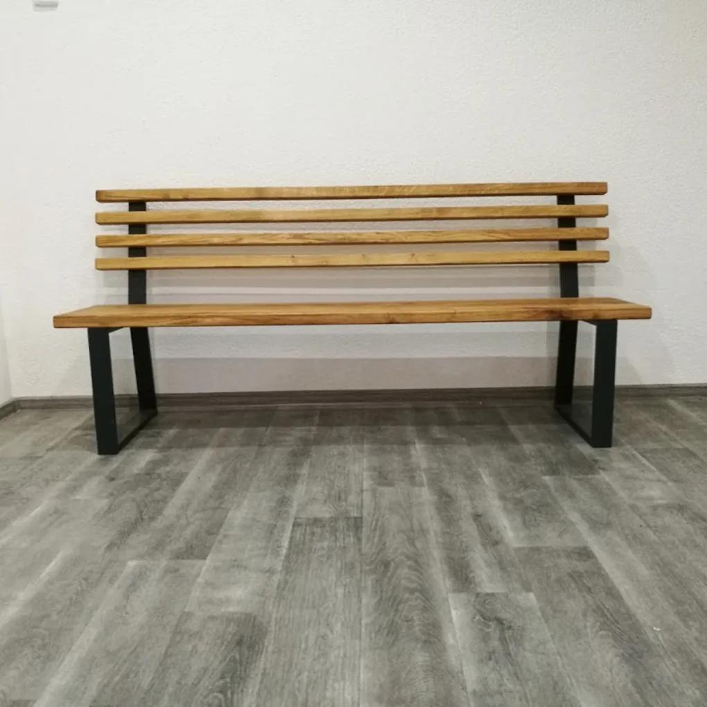 KULHÁNEK Designová jídelní lavice - dubové dřevo a kvalitní ocel Délka: 150 cm, Odstín podnože: bílá - RAL 9010