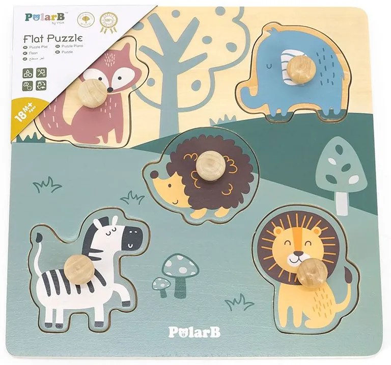 Dřevěné vkládací puzzle zvířata Viga