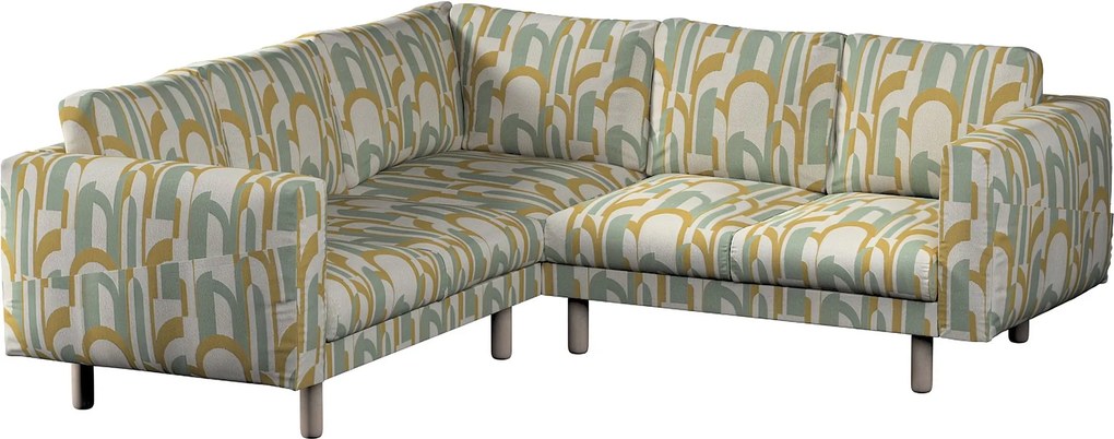 Potah na pohovku IKEA Norsborg rohová 4-místná barva zelená látka pletený vzor, vzorované