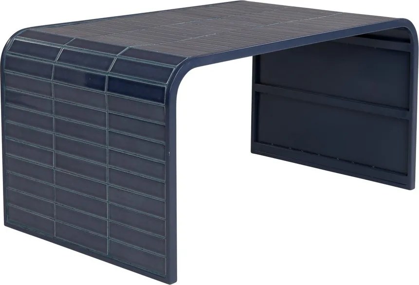 Modrý keramický konferenční stolek 47x80 cm Tiles – Zuiver