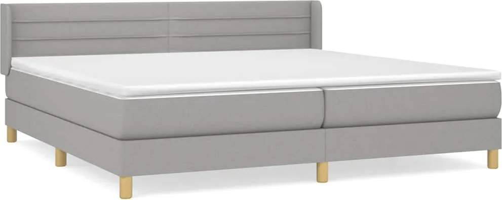Box spring postel s matrací světle šedá 200 x 200 cm textil 3130377