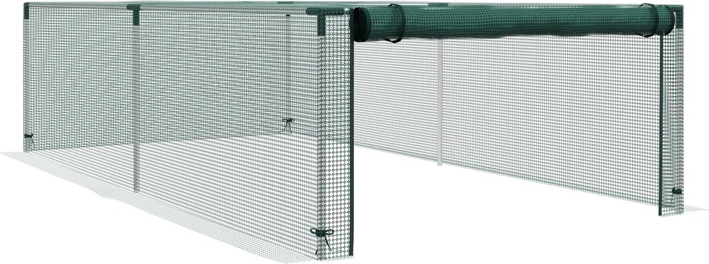 Zelený skleník Outsunny na rajčata s rolovacími dveřmi, HDPE, rozměry 125D x 248Š x 62,5V cm | Aosom
