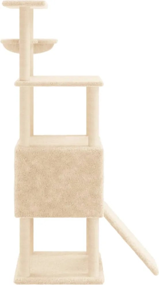 Škrabadlo pro kočky se sisalovými sloupky krémové 153 cm 172115