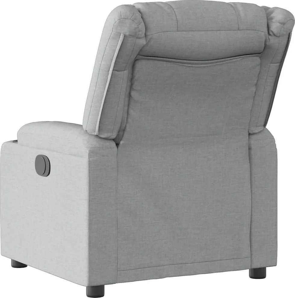 Elektrické polohovací křeslo světle šedé textil 3206567