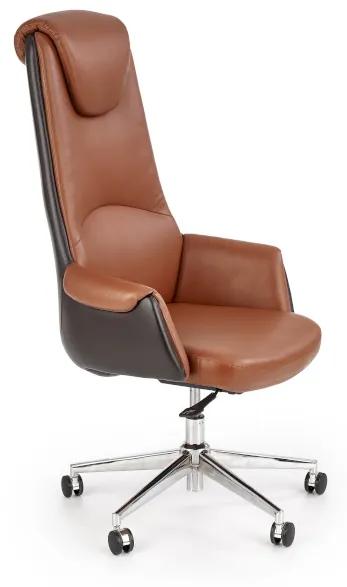 Kancelářská židle CALVANO, 51x120-129x74, hnědá/hnědá