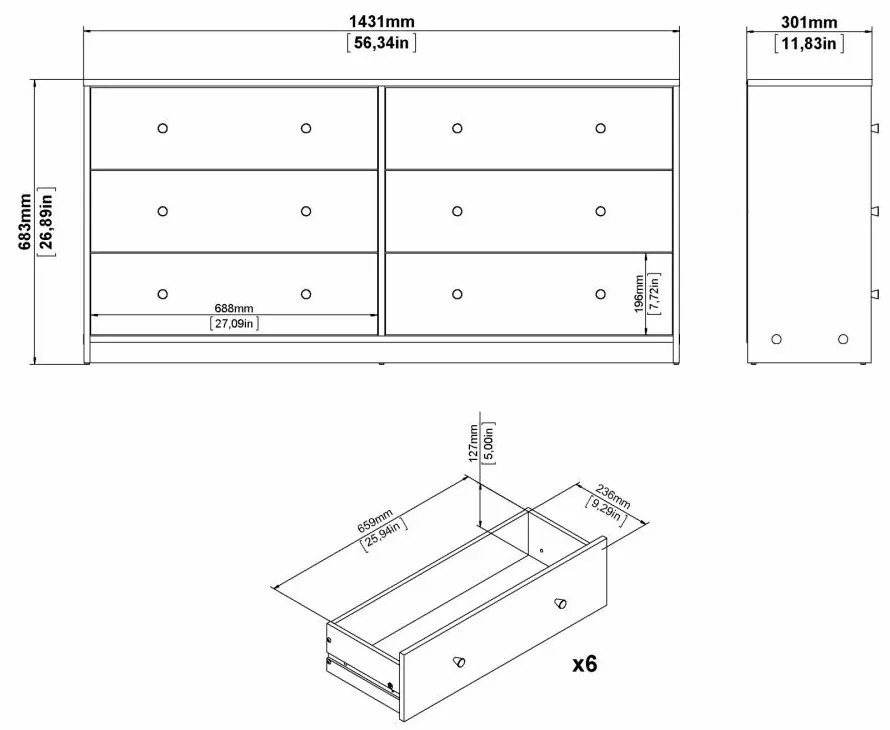 FALCO Komoda Myra 328 Odstín: Černá