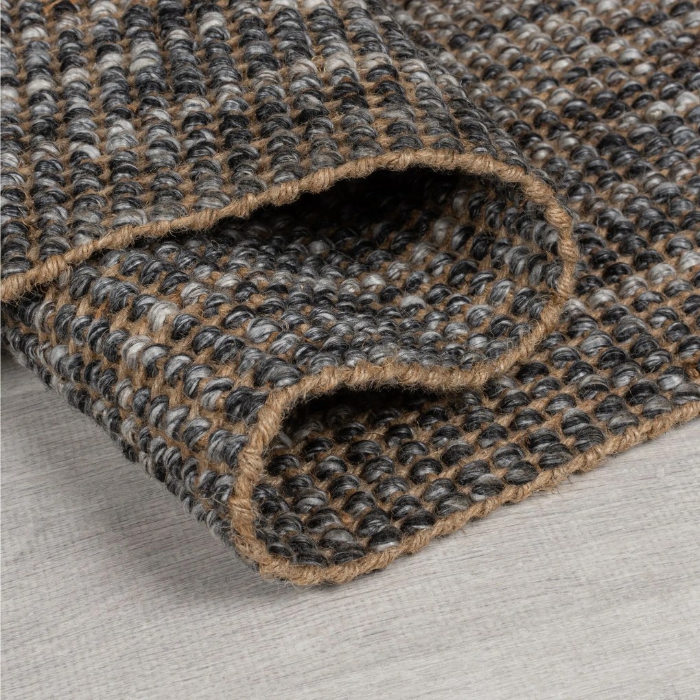 Kusový koberec Mottle Jute Ombre Grey, 80x150, šedá, chodba / predsieň, Flair Rugs
