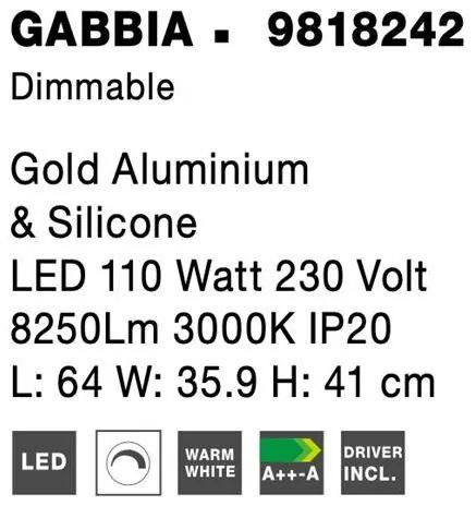 Nova Luce Stropní svítidlo GABBIA zlatý hliník a silikon LED 110W 3000K stmívatelné