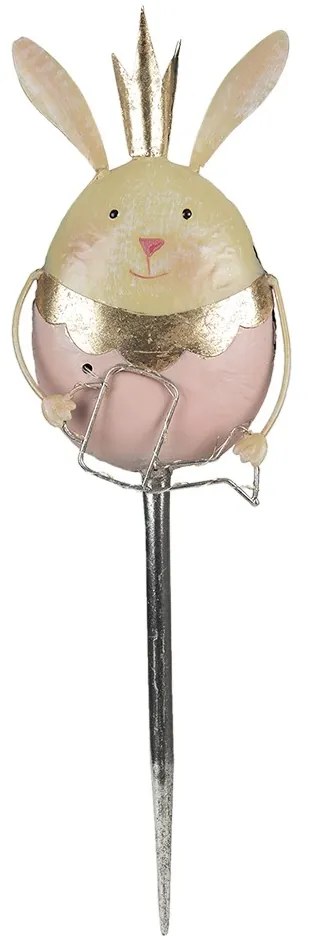 Zahradní dekorativní zápich s králíčí slečnou s konvičkou - 17*8*59 cm