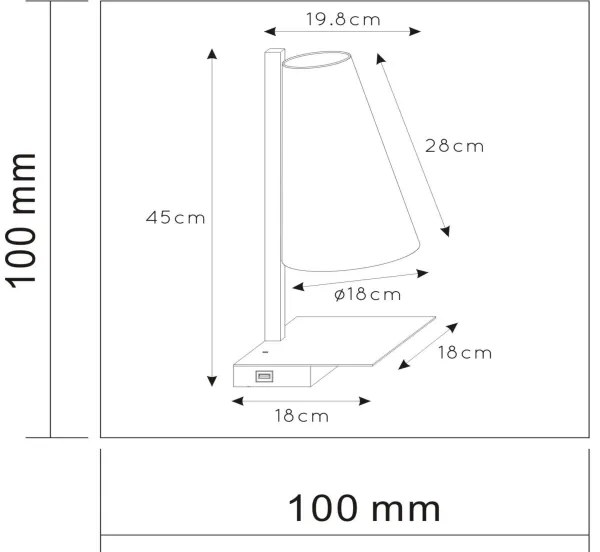 Lucide 30295/01/30 - Stmívatelná stolní lampa GREGORY 1xE27/60W/230V USB černá