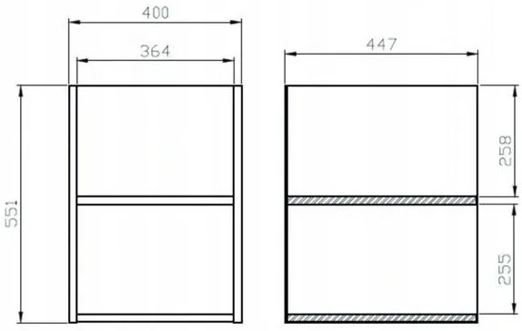 Cersanit - Moduo, otevřená závěsná skříňka pod desku 40cm, dub, K116-019
