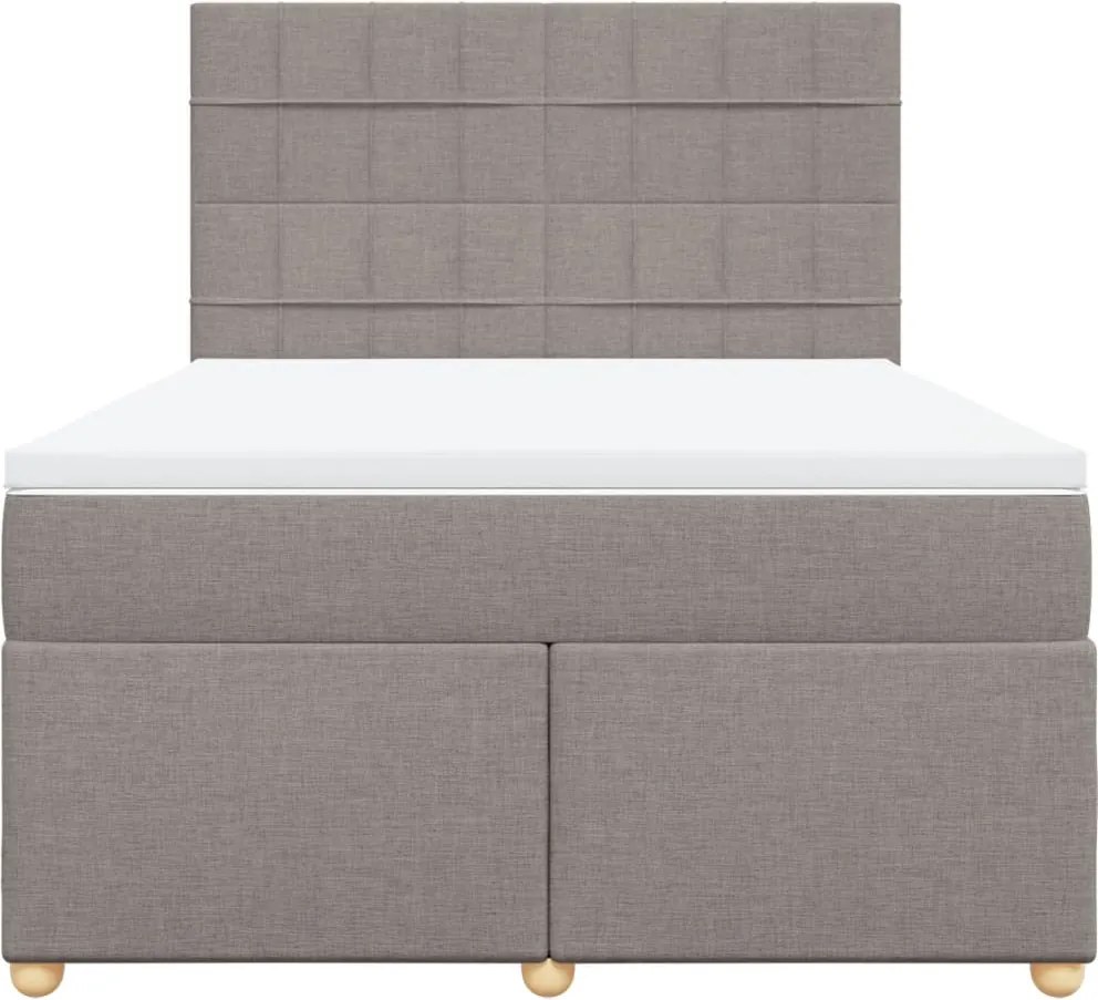 Box spring postel s matrací taupe 160x200 cm textil 3293635