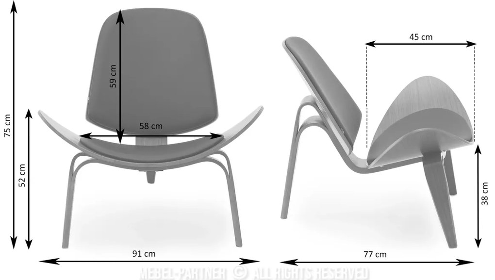 Designové křeslo DAHL - béžové / dub
