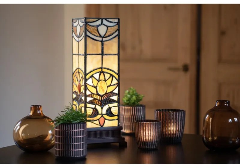 Stolní lampa Tiffany Fleur – 12x12x35 cm