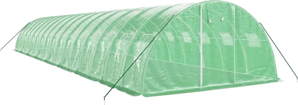 Skleník s ocelovým rámem zelený 64 m² 16 x 4 x 2 m 3188067