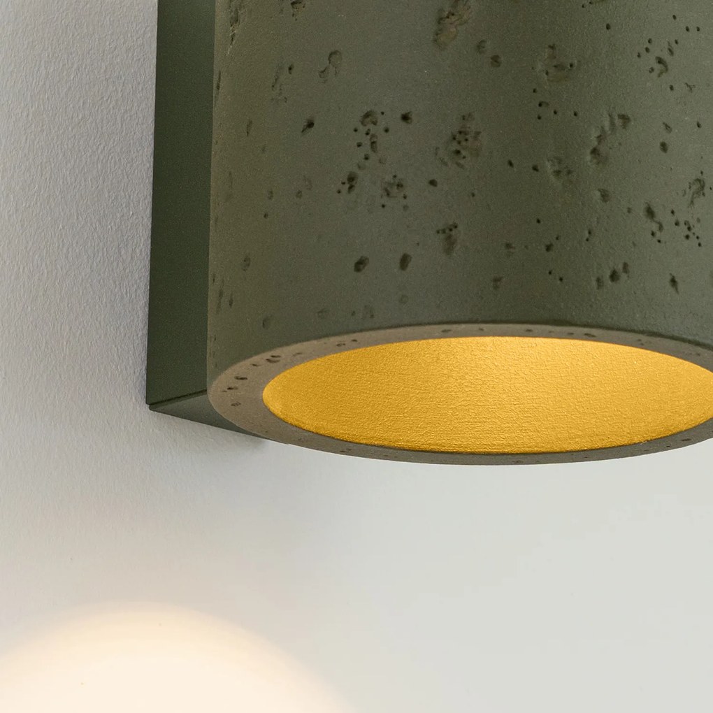 Sollux Lighting Nástěnná lampa ORBIS betonová olivově zelená