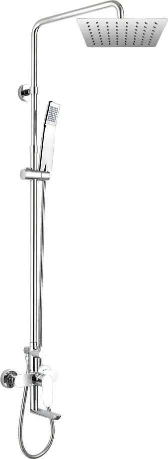 Mereo Mereo, Nástenná baterie Viana 150mm se sprch.soupravou,otoč.ramínkem, ruční a talíř.sprchou slim 200x200mm, CBE60101SD